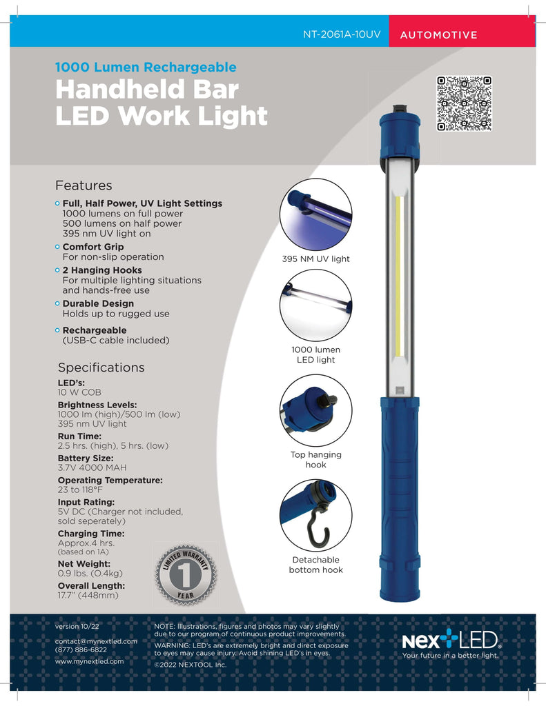 Cordless Work Light NextLED Cordless Underhood Work Light - 2000 Lumen ...